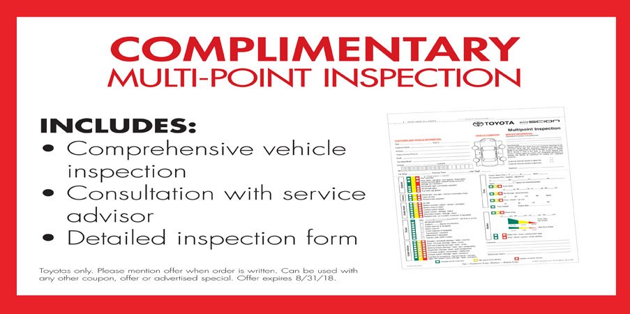 August Multi-Point Inspection | Central Pennsylvania Toyota Dealers Service